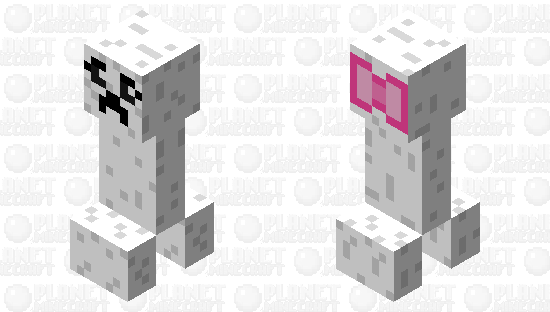 Cute White Creeper Minecraft Mob Skin