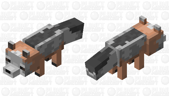 Gray Fox Minecraft Mob Skin