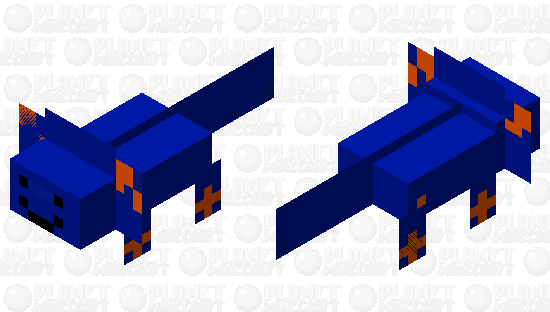 Cursed Blue Axolotl Minecraft Mob Skin