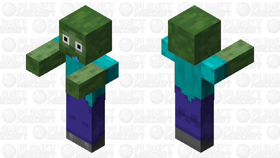 Monster School Shocked Noob Zombie Minecraft Mob Skin