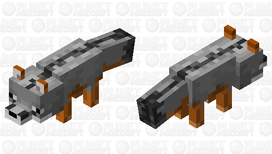 Gray Fox Minecraft Mob Skin