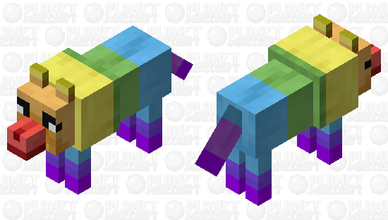 rainbow wolf Minecraft Mob Skin