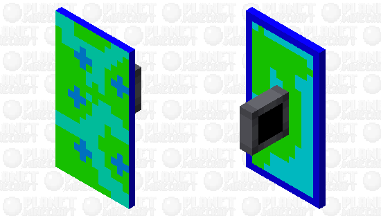 Green and blue Shield Minecraft Mob Skin