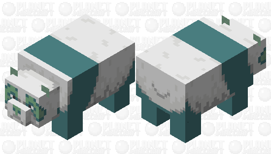 Fully coloured diamond panda Minecraft Mob Skin