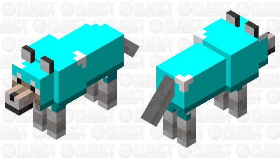 Diamond Armored Dog Minecraft Mob Skin