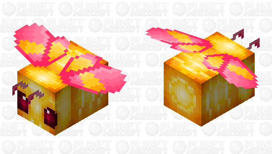 Rosy Maple Moth Bee Minecraft Mob Skin