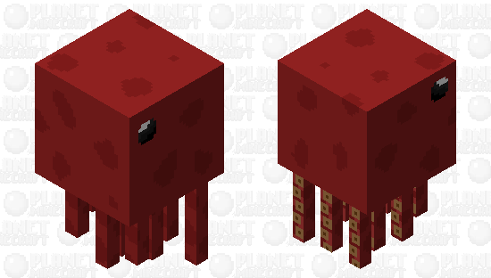 Red Octopus Minecraft Mob Skin