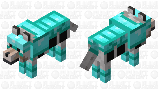Diamond Armored Wolf Minecraft Mob Skin