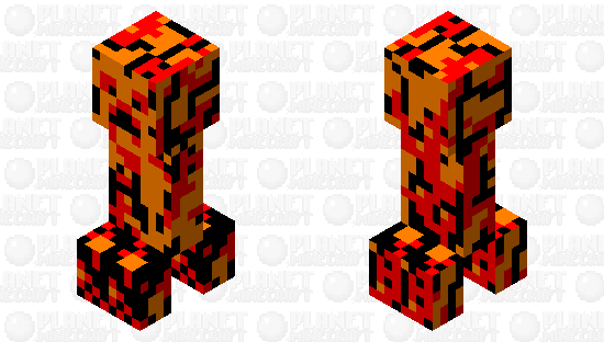 whaaa, a fire creeper Minecraft Mob Skin