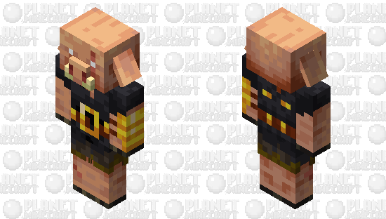 Piglin Brute Full Armor Fixed texture Minecraft Mob Skin