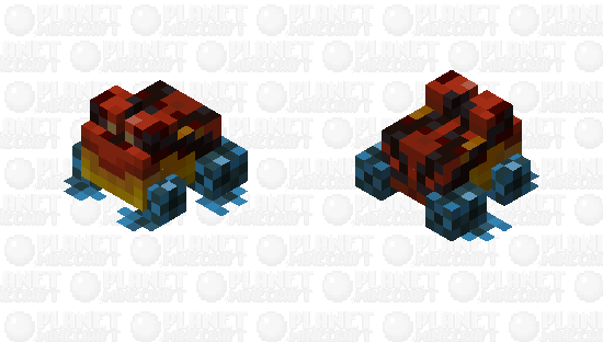 Frog skin variant, red body and blue legs dart frog Minecraft Mob Skin