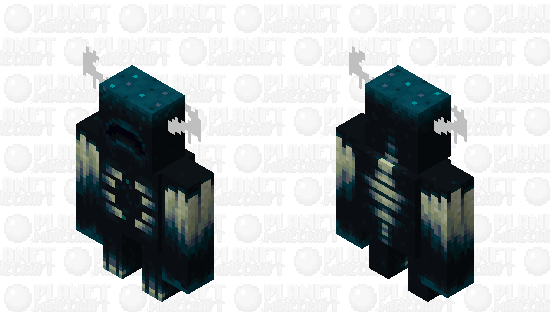 White Tendriled Warden Minecraft Mob Skin