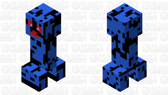 BLUE Creeper Minecraft Mob Skin
