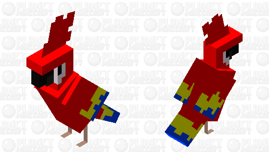 Cartoon Styled Parrot (Red) Minecraft Mob Skin