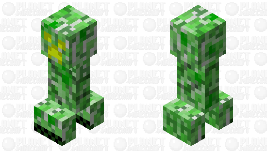 Electric Creeper Face Minecraft Mob Skin