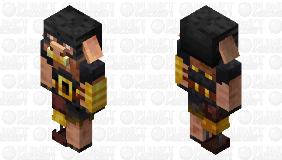 New Brute Piglin 3D Minecraft Mob Skin