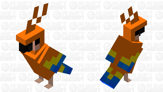Orange Macaw Minecraft Mob Skin