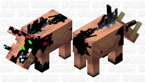 Glitched hoglin Minecraft Mob Skin