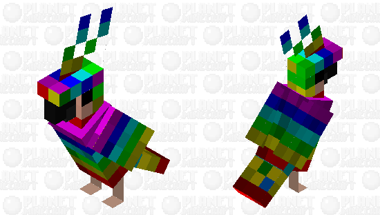 Rainbow Parrot Minecraft Mob Skin