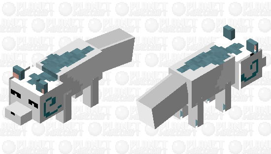 cyan kitsune (probably broken) Minecraft Mob Skin