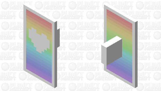 Cute Pastel Rainbow Shield With White Heart Minecraft Mob Skin
