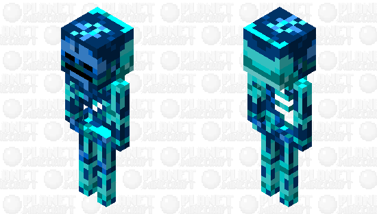 Esqueleto luminisente azul Minecraft Mob Skin