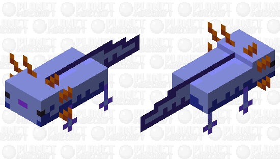 The rare blue axolotl Minecraft Mob Skin