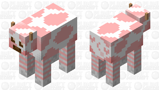 ♥Strawberry Cow W/Socks♥ Minecraft Mob Skin