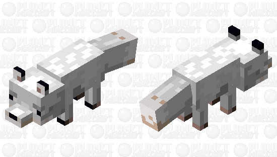 Gray/White Fox Minecraft Mob Skin