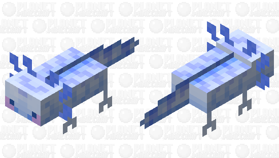 Cute Axolotl (Blue) Minecraft Mob Skin