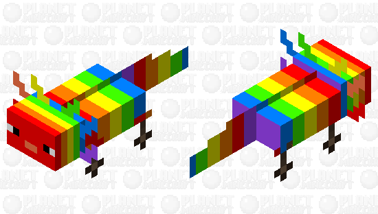 rainbow axolotl Minecraft Mob Skin