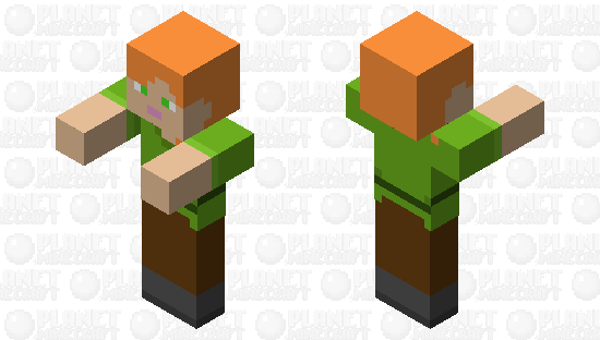 Alex Barebone Zombie Minecraft Mob Skin
