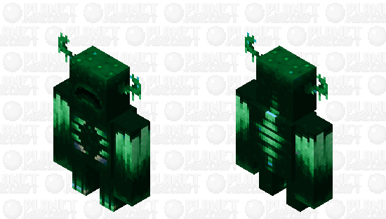 THE ZOMBIE/UNDEAD (GREEN WARDEN) Minecraft Mob Skin