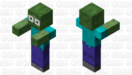 Shocked & Surprised Zombie Minecraft Mob Skin