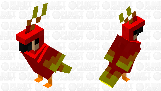 Fire Parrot Minecraft Mob Skin