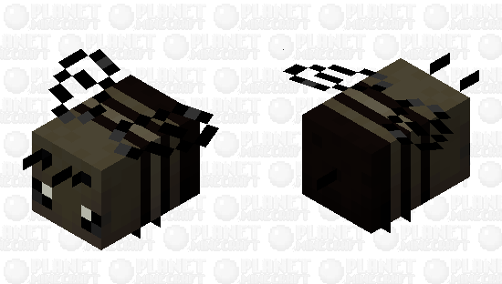 Black And Grey Bee Minecraft Mob Skin