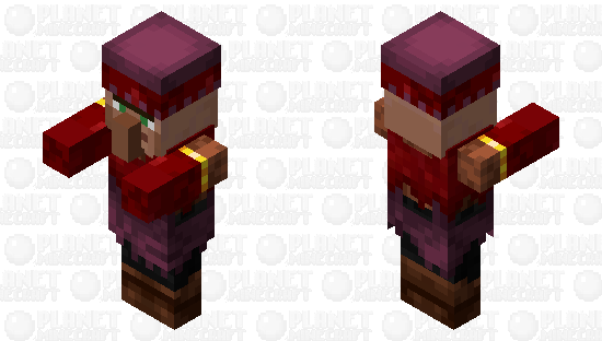 Crimson Forest Villager Minecraft Mob Skin
