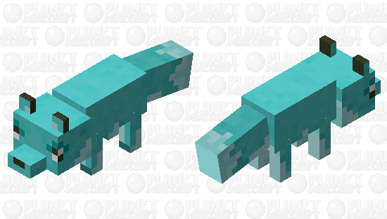 BlueIce Blue Snow Fox Minecraft Mob Skin