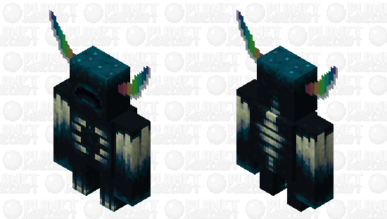 Warden with rainbow/pride tendrils Minecraft Mob Skin