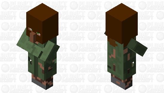 Minecraft Villager In Box In Head Minecraft Mob Skin