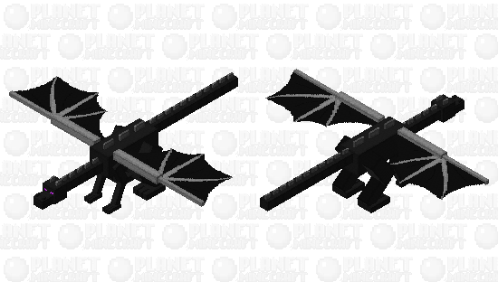 Standard Ender Dragon Texture at 2x Resolution - Base Minecraft Mob Skin