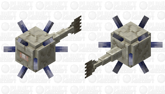 Standard Elder Guardian Texture at 2x Resolution - Base Minecraft Mob Skin