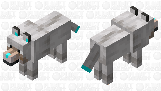 Light blue wolf (Cyan) Minecraft Mob Skin