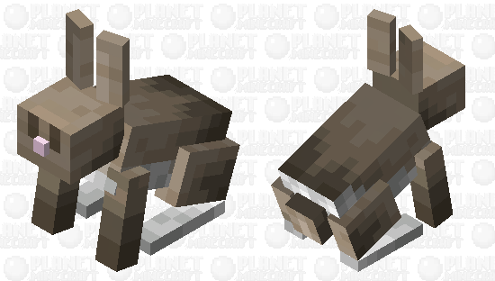 Standard Salt Rabbit Texture in 2x Resolution - Base Minecraft Mob Skin