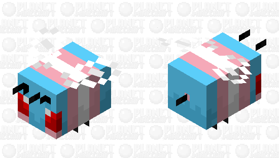 Angry Trans Bee Minecraft Mob Skin