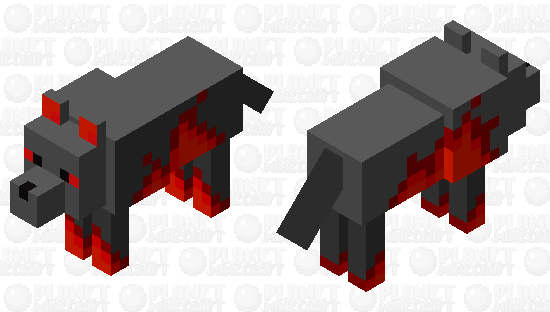 Fire wolf Minecraft Mob Skin