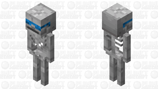 Gold dripped Skeleton with some blue shades B) Minecraft Mob Skin