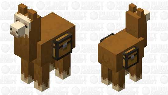 Standard Brown Llama Texture in 2x Resolution - Base Minecraft Mob Skin