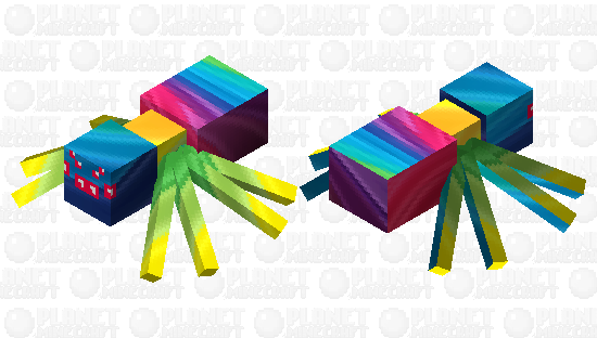 Rainbow Spooder Minecraft Mob Skin