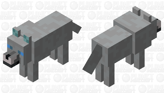 Gray Wolf [In my current style] Minecraft Mob Skin